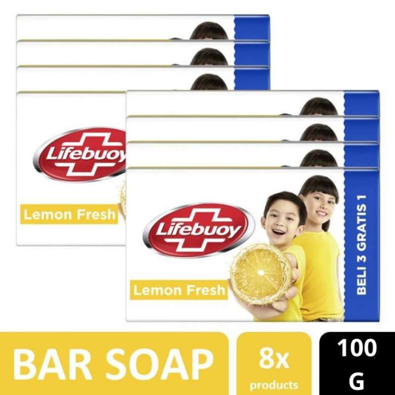 Jual Lifebuoy Sabun Batang Antiseptik Lemon Fresh 110g - Bundle Isi 8 ...