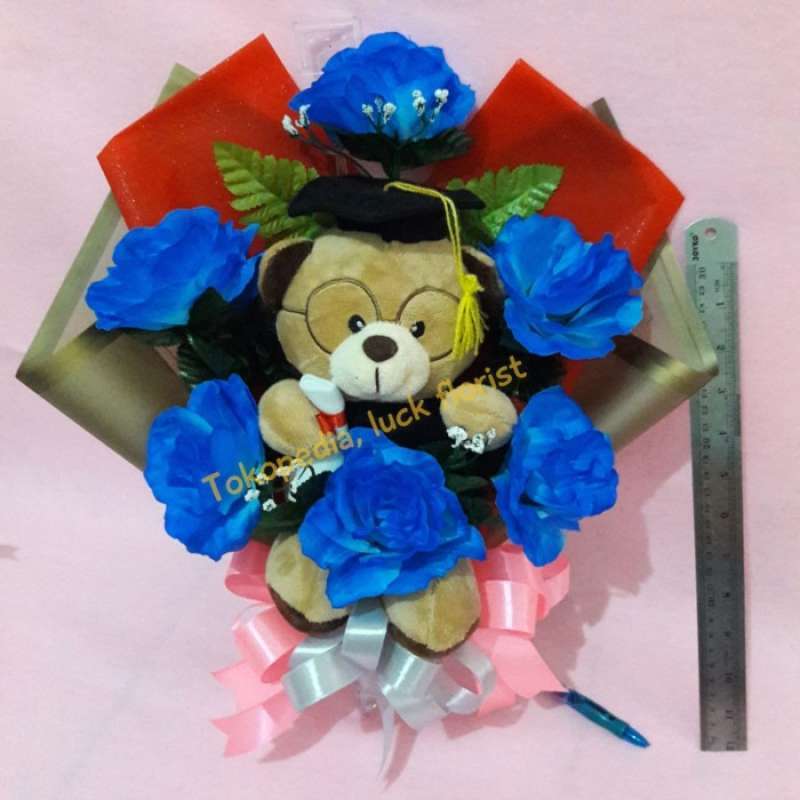 Jual Buket Boneka Bear Wisuda,bunga Mawar Mekar Palsu Di Seller Aghanim ...