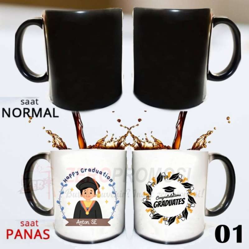 Jual Kado Wisuda Mug Bunglon - Bisa Request Nama - Hadiah Graduation ...
