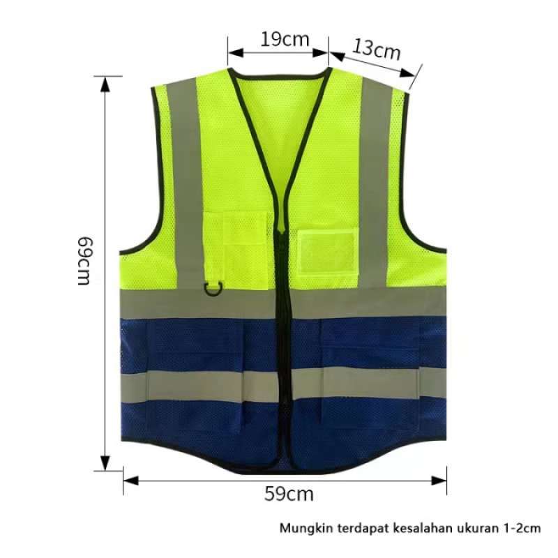 Jual Rompi Safety Kuning Biru / Reflektif Visibilitas Tinggi Keamanan ...