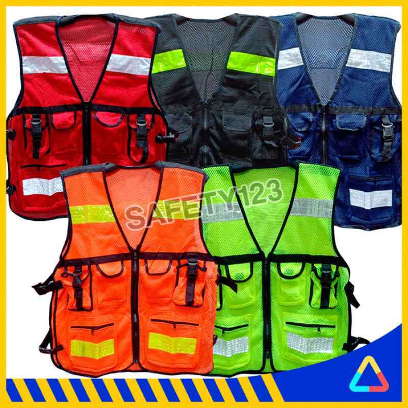 Jual Rompi Jaring 6 Kantong Safety Vest Scotlite Scotlight Proyek Kerja ...