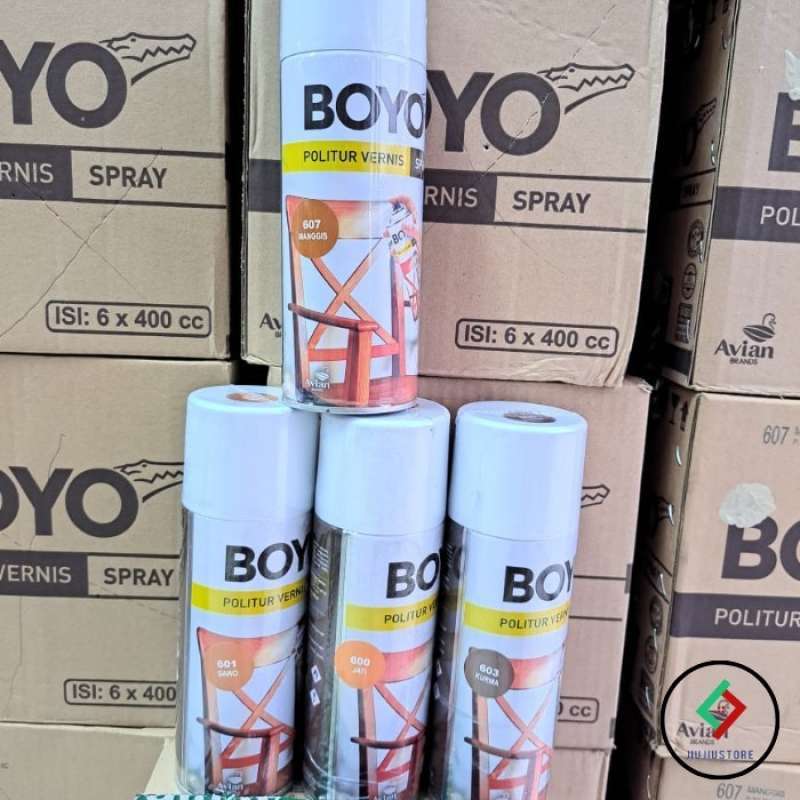 Jual Politur Spray Avian Boyo 400 Cc Cat Semprot Pelitur Kayu Jendela ...