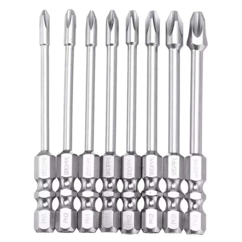 Jual 8pcs Mata Obeng Plus Impact High Torque Hex Shank 1/4 Magnetic ...