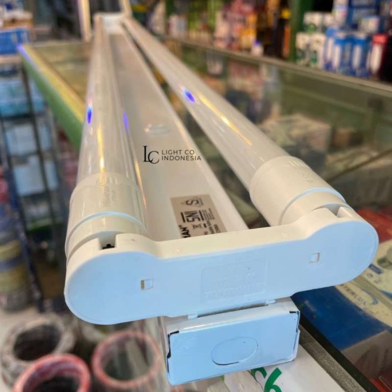 Jual Rumah Lampu Tl 2x36 2x20w Led / Kap Tl Led Isi 2lampu - With Led ...