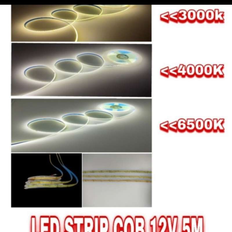 Jual Led Strip Cob 12v 5m Led Selang Flexible Plafon 12 Volt Cob - Cob ...