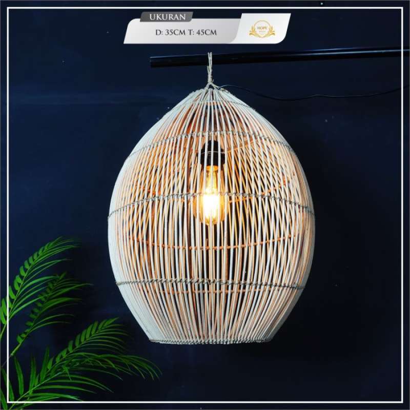 Jual Kap Lampu Rotan Gantung Hiasan Rumah, Cafe, Hotel Dll - Caping ...