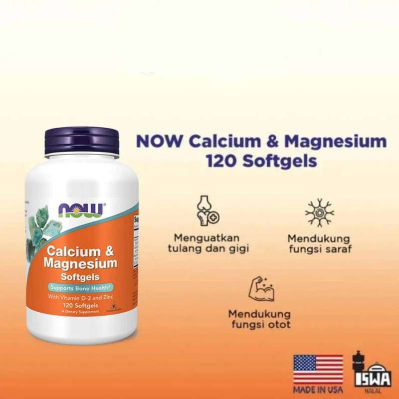 Promo Now Calcium Magnesium With Vitamin D-3 And Zinc Isi 120 Softgels ...