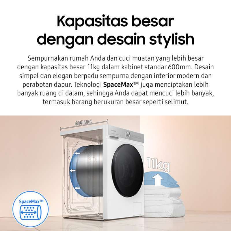 Promo Samsung 12kg Front Load Washer With Ai Ecobubble , Ai Wash ...