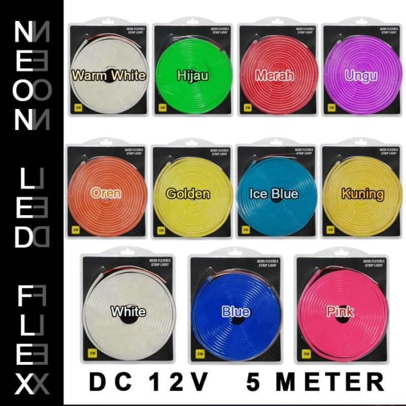Jual Lampu Led Neon Flex Strip Light Flexible Dc12v 5 Meter Ip65 ...