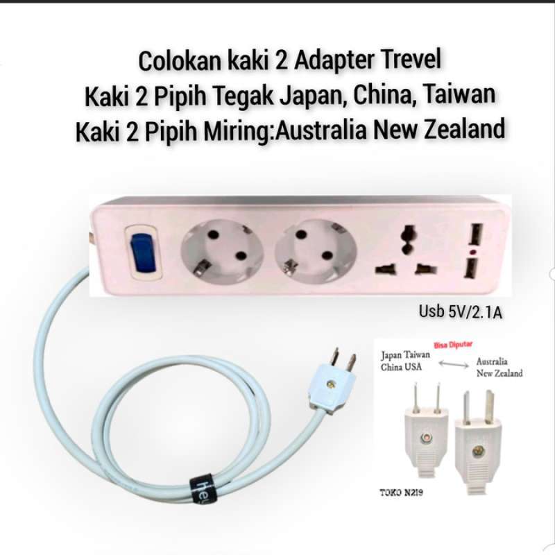Jual Colokan Listrik Kaki 2 Jepang Japan Adapter Plug Taiwan China Tipe ...