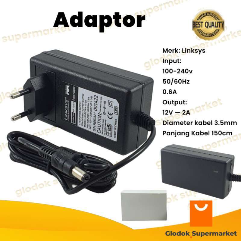 Jual Adaptor 12v 2a Linksys Adapter Dc Switching 12 Volt 2 Ampere - Tanpa Bubble Di Seller Shin ...