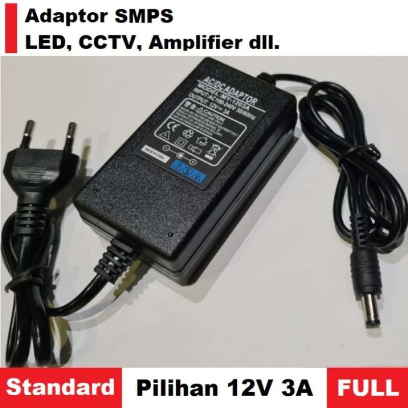 Jual Adaptor Ac To Dc 12v 3a Power Supply Smps Led, Amplifier, Camera Cctv - 3a Standard Di ...