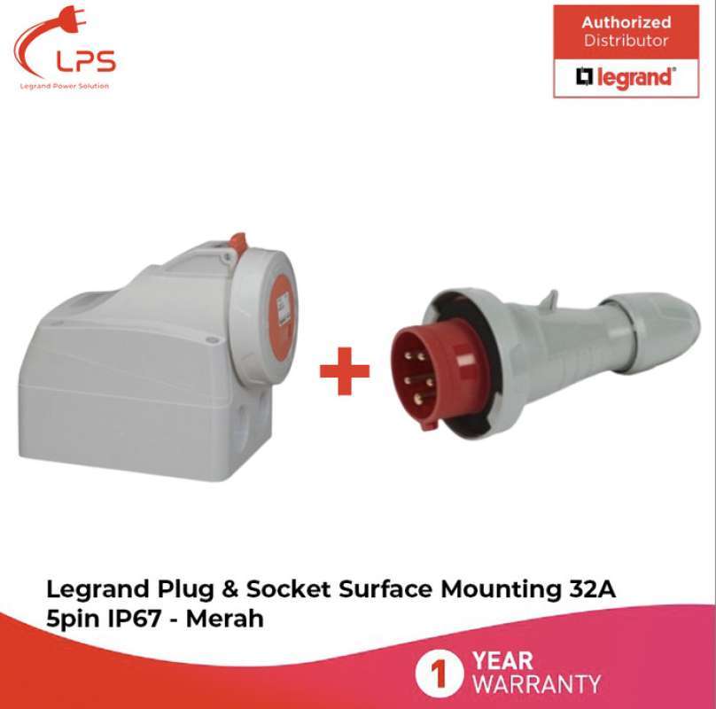 Jual Legrand Plug & Socket Surface Mounting 32a 5pin Ip67 - Merah Di ...