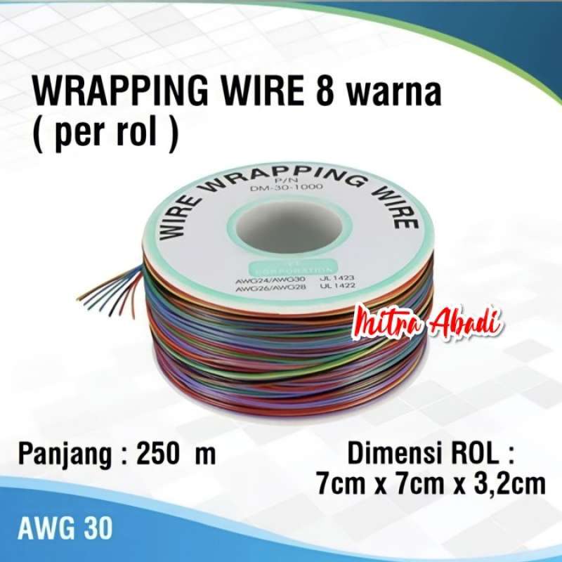 Jual Wrapping Wire 8 Warna Awg 30 Per Gulung - 8 Warna Di Seller Shin ...
