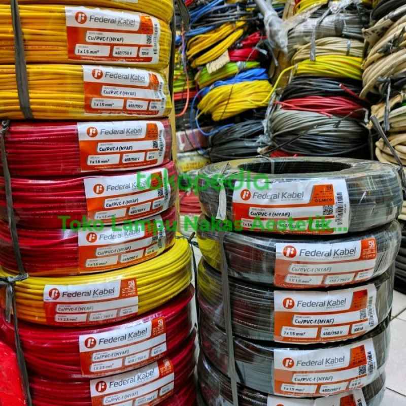 Jual Federal Nyaf 1x1mm/1x1/1mm Kabel Serabut Federal Roll 100meter - Cokelat Di Seller Shin ...