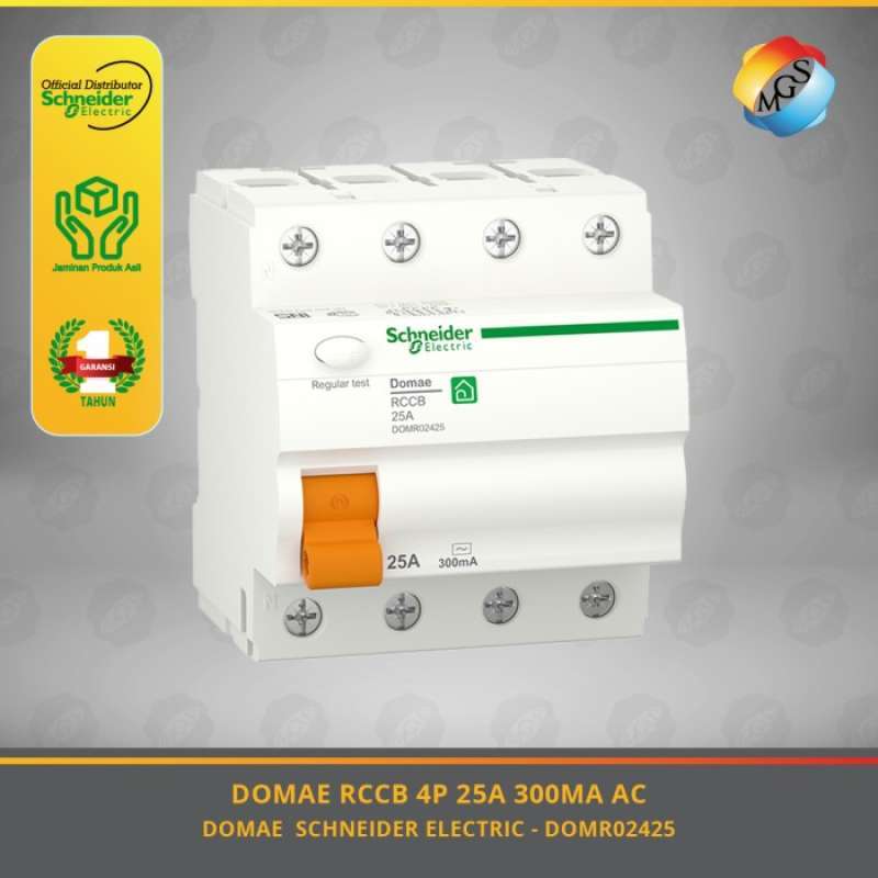 Jual New Rccb Domae 3p+n 25a/40a/63a 300ma Schneider Electric - Domr024 ...