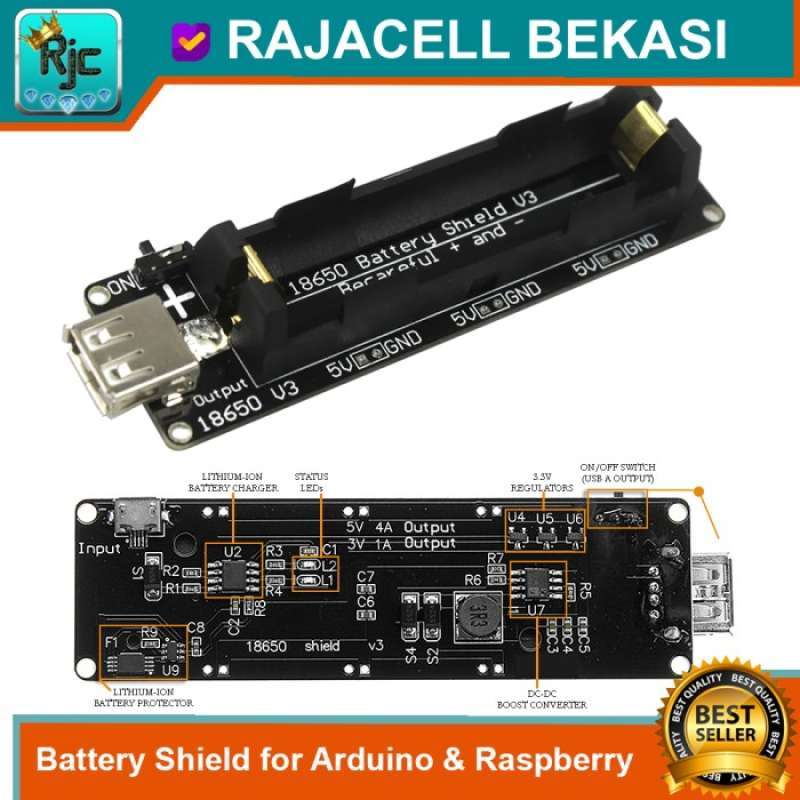 Jual Battery 18650 Shield Power Supply Module For Arduino Esp8266 Raspberry Di Seller Shin Store ...