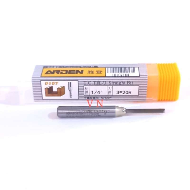 Jual Mata Router/profil Cnc 3mm X 20mm As 1/4 Full Tct Straight Bits ...