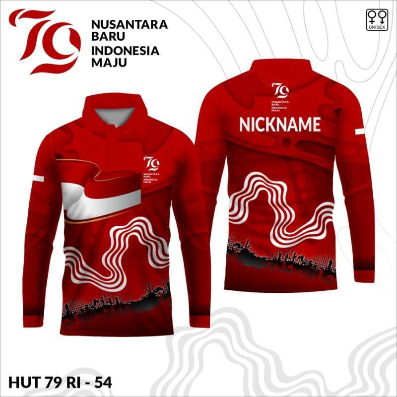 Promo Polo Shirt Dirgahayu Kemerdekaan Indonesia Kaos Baju Hut Ri Ke 79 2024 B Lengan Panjang ...