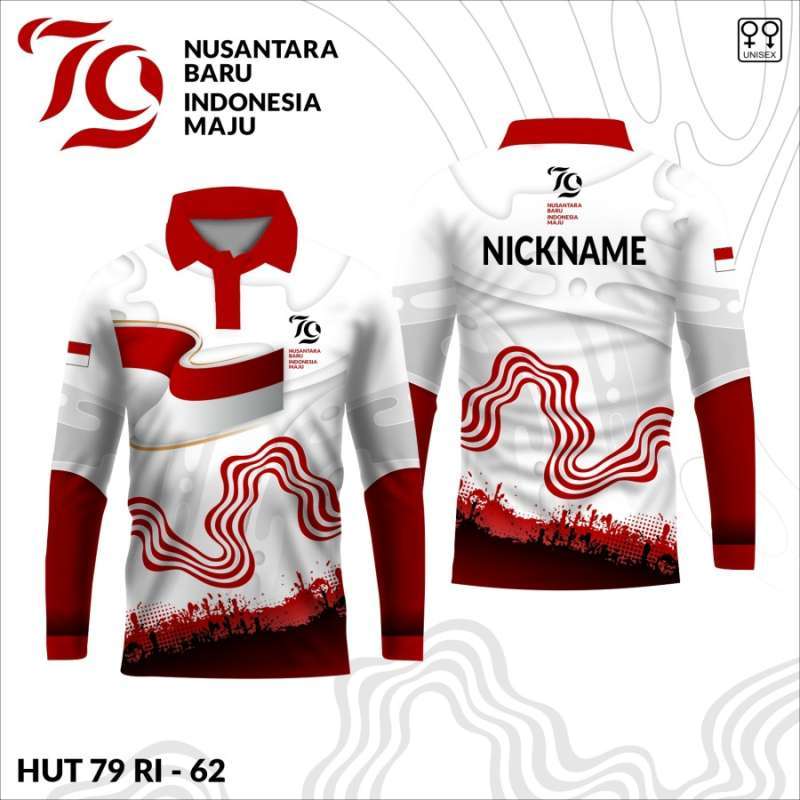 Promo Polo Shirt Dirgahayu Kemerdekaan Indonesia Kaos Baju Hut Ri Ke 79 2024 B Lengan Panjang ...