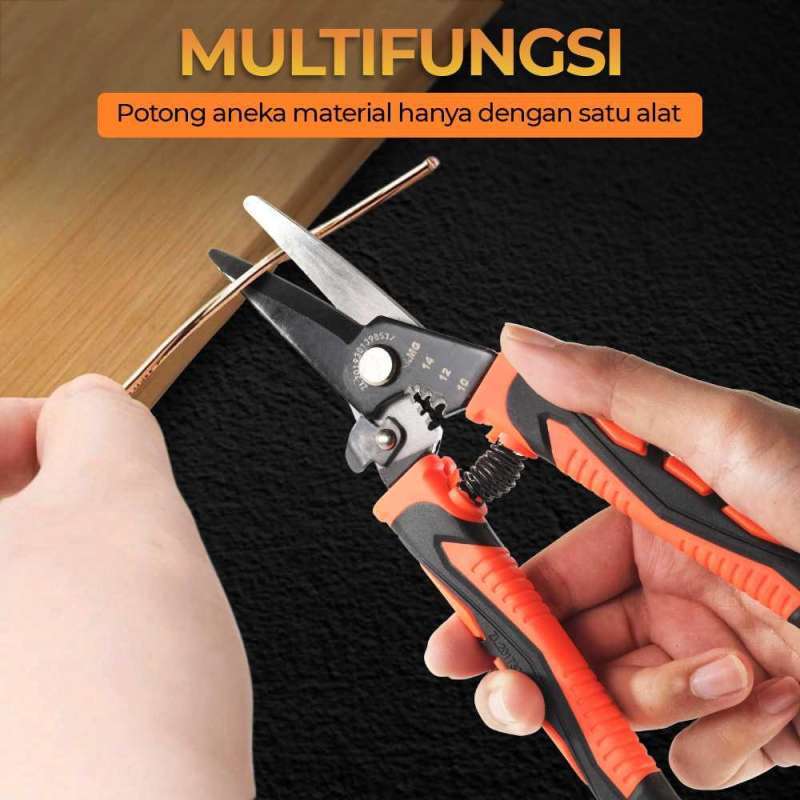 Jual Obun Gunting Kawat Listrik Multifungsi Straight Wire Cutter 706028 ...