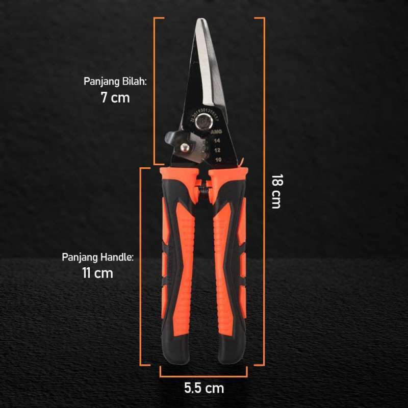 Jual Obun Gunting Kawat Listrik Multifungsi Straight Wire Cutter 706028 ...