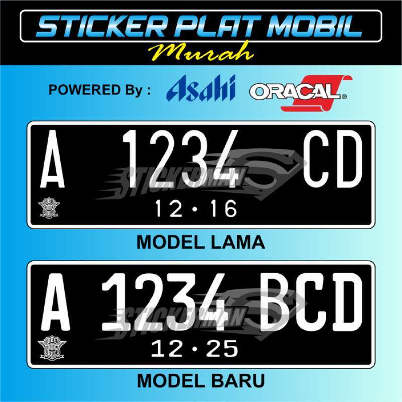 Promo Stiker Plat Nomor Mobil Murah - Model Lama, Hitam Glossy Diskon ...