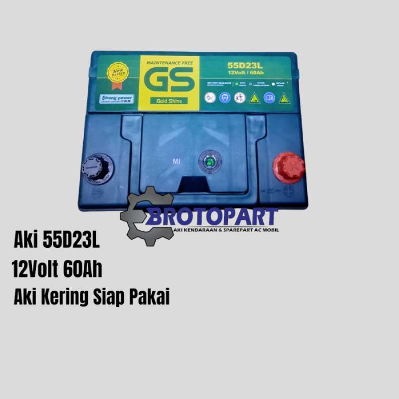 Promo Aki Mobil Gs 55d23l Mf 12v 60ah Accu Kering Siap Pakai Baru Diskon 12% Di Seller Mastaera ...