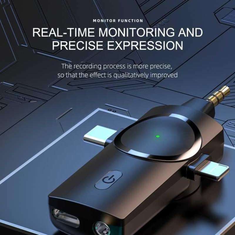 Jual Clip On Mic Wireless Microphone Mini Noice Reduction 3 In 1 ...