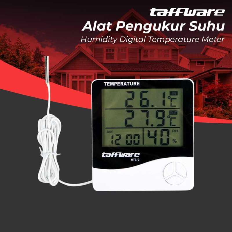 Jual Alat Pengukur Suhu Humidity Digital Temperature Meter Clock Htc-2 ...