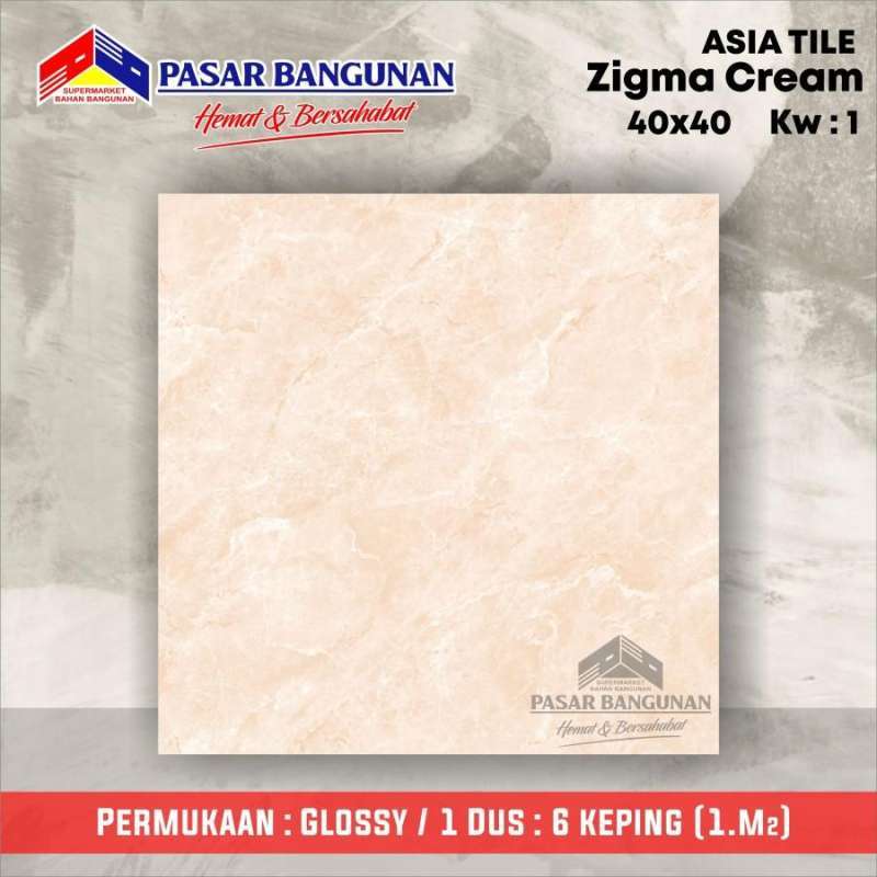 Jual Keramik Asia Zigma Cream / Grey 40x40 Kualitas A Di Seller Pasar ...