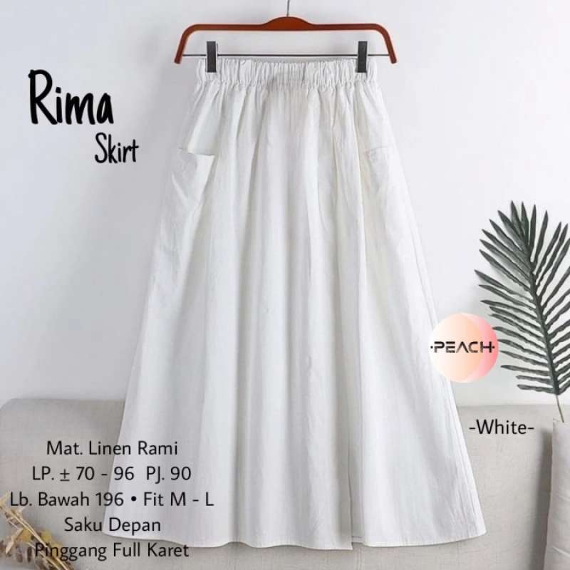 Jual Bawahan Rok Panjang Remaja Dewasa Hitam Putih Plum Bata Katun ...