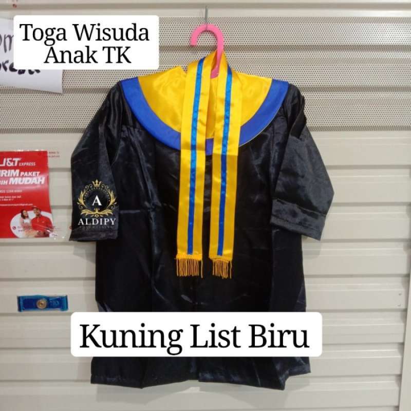 Promo Toga Wisuda Anak Tk Dan Paud Warna Kuning Lis Biru Dan Biru Lis ...