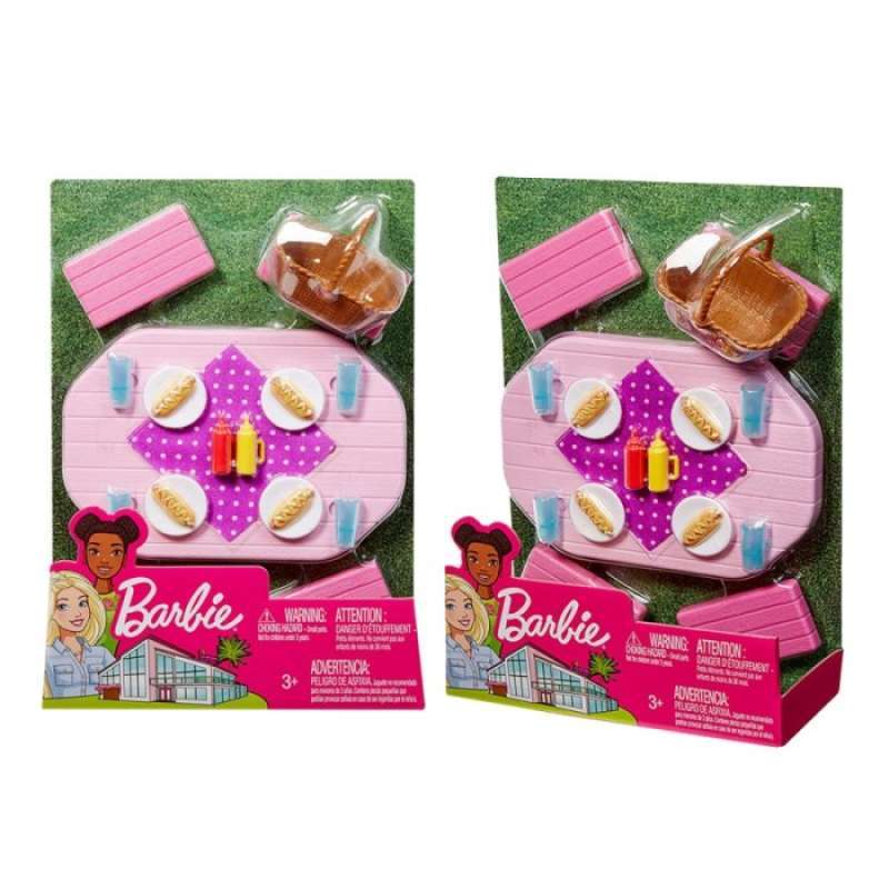 Promo Barbie Outdoor Furniture Pink Picnic Table Meja Piknik Barbie ...