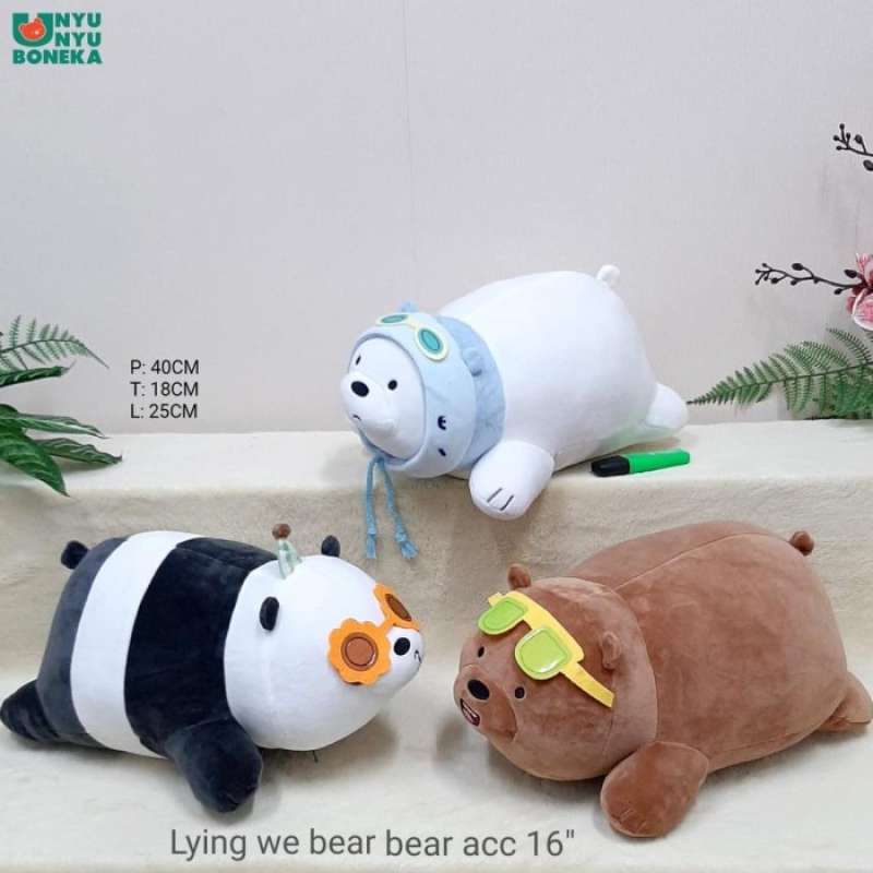 Promo Boneka Laying We Bare Bears Panda Grizzly Ice Bear Beruang Animal ...