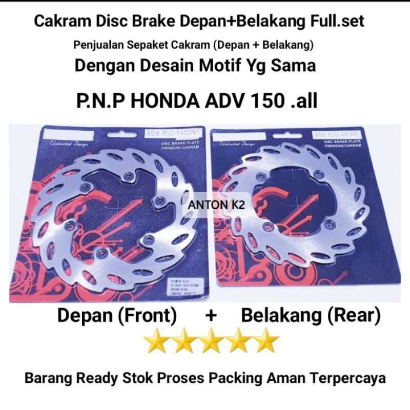 Promo Piringan Cakram Disc Brake Paket Depan Plus Belakang Motor Adv ...