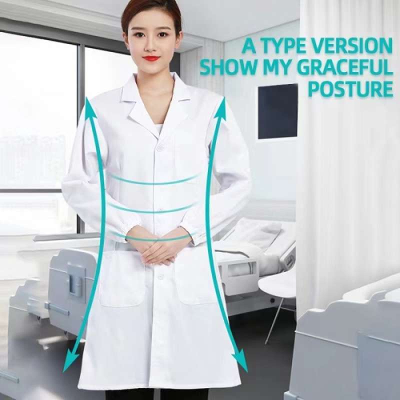 Jual Jas Dokter Lengan Panjang Jas Lab Unisex Jas Labolatorium Jas ...
