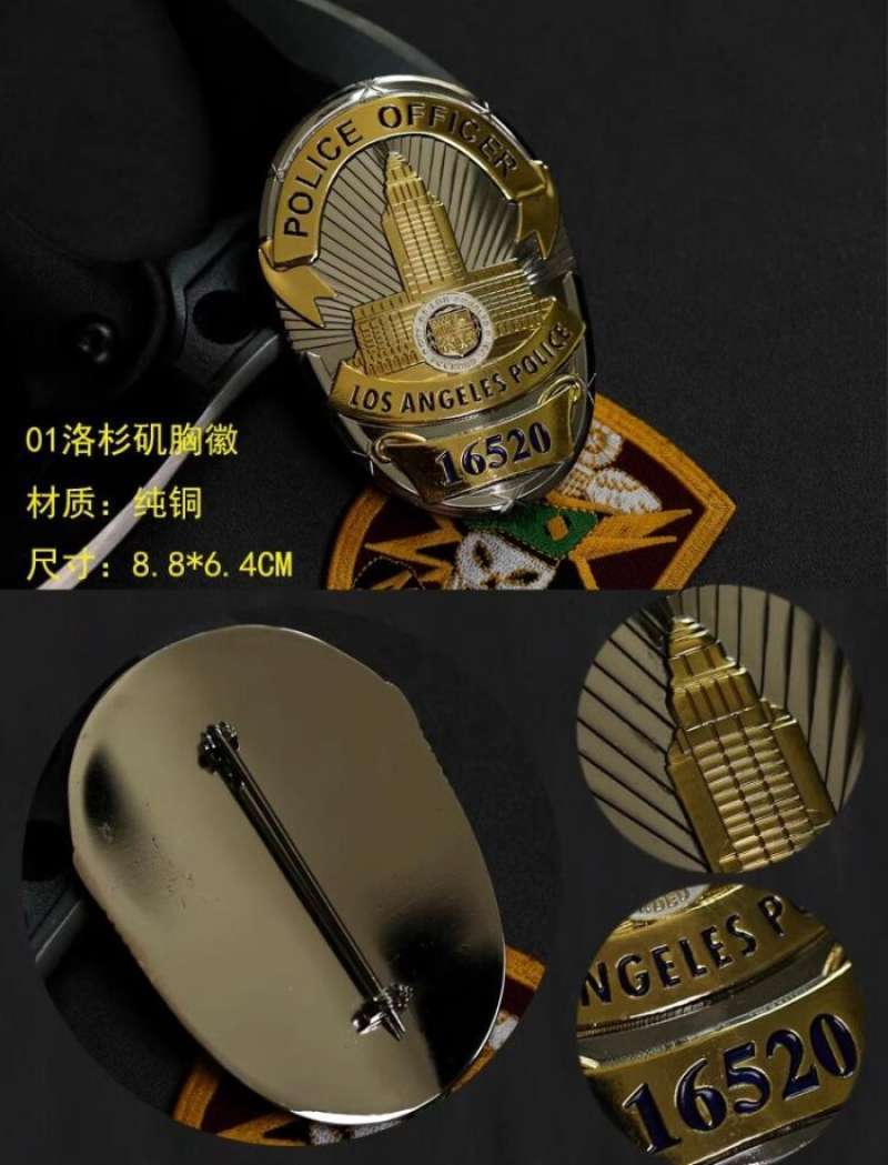 Jual Us La Los Angeles Police Officer Badges Lapd Detective Shirt Lapel ...