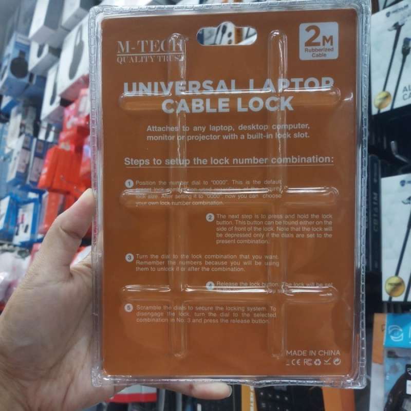 Promo M-tech Kunci Pengaman Laptop Notebook Universal Cable Lock Key ...