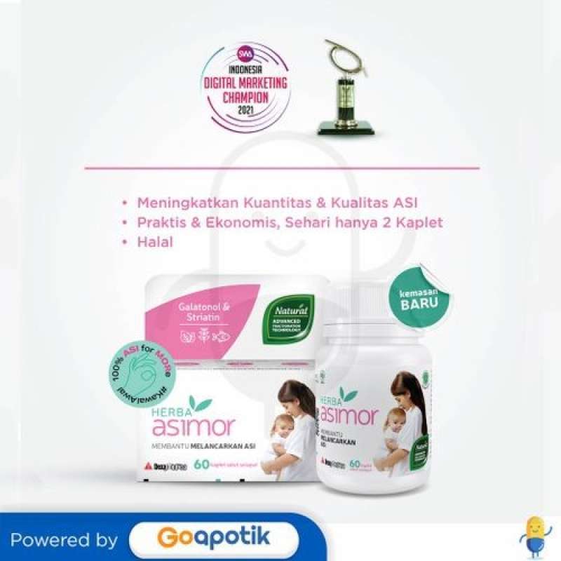 Promo Herba Asimor Botol 60 Kaplet Asi Booster Pelancar Asi Diskon 23% ...