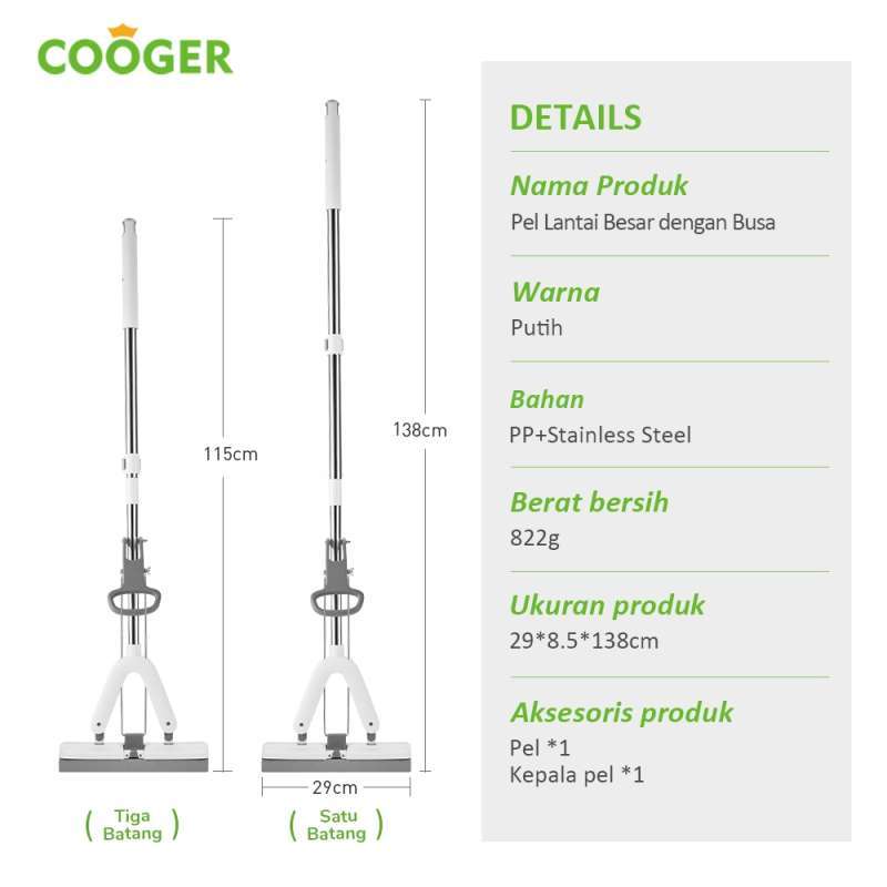 Promo Mall Inline Badgecooger Alat Pel Lantai Busa Sponge Mop Bahan ...