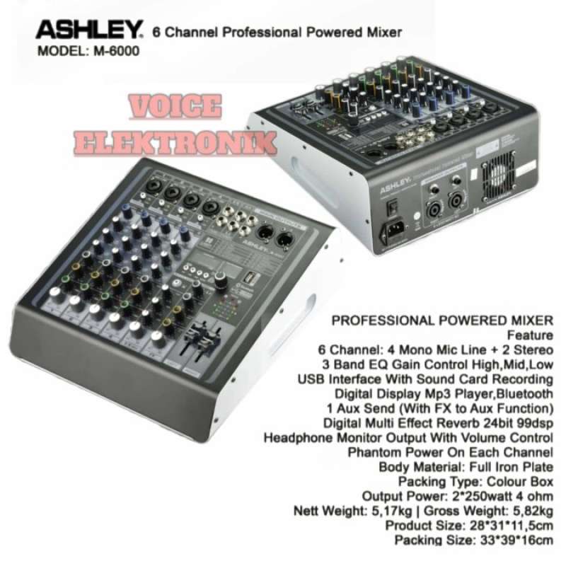 Promo Promo- Power Mixer Ashley Professional M 6000 Original 4 Channel New Power Diskon 50% Di ...