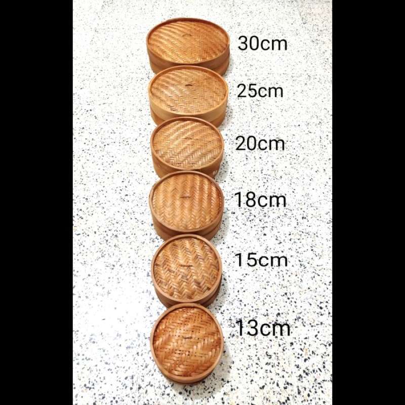 Jual Tempat Kukusan Bambu Dimsum / Klakat Dimsum 13/15/18/20/25/30cm - 18cm Badan Di Seller ...