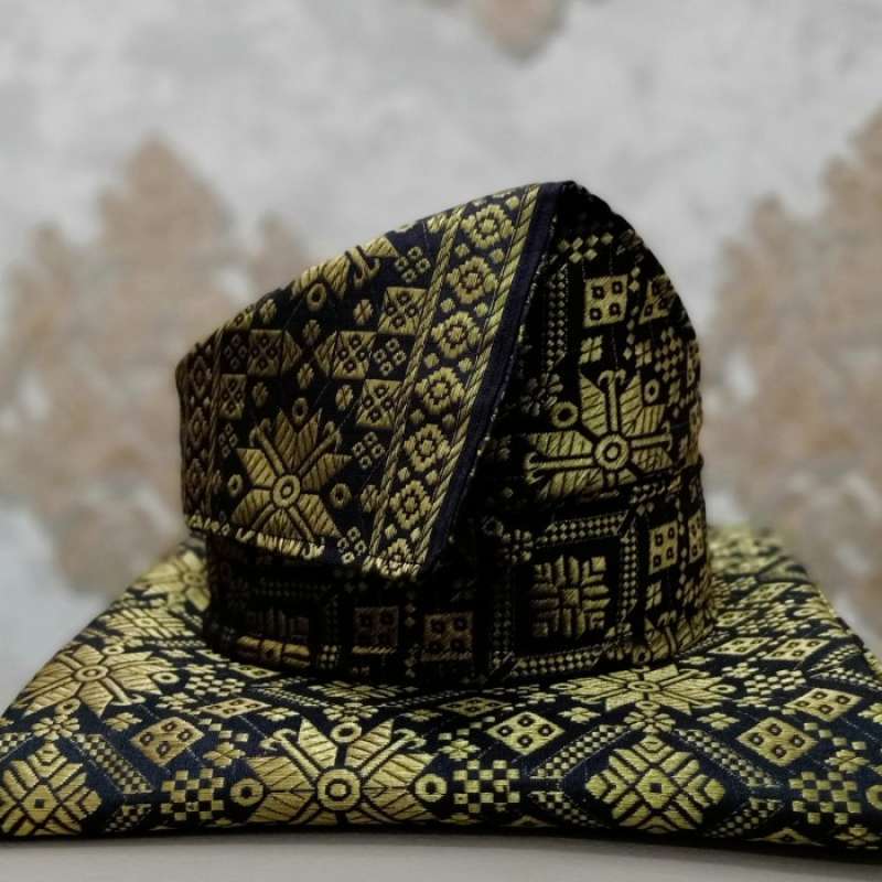 Jual Set Tanjak Dan Songket Khas Melayu Kualitas Premium - Hitam Mrh ...