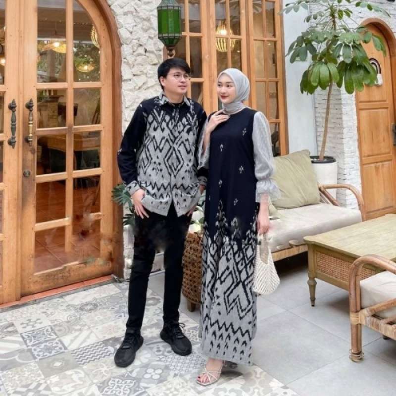 Jual Set Couple Tenun Etnik Dress Tenun Ikat Kemeja Tenun Ikat Baju Tenun - Kemeja S Di Seller ...