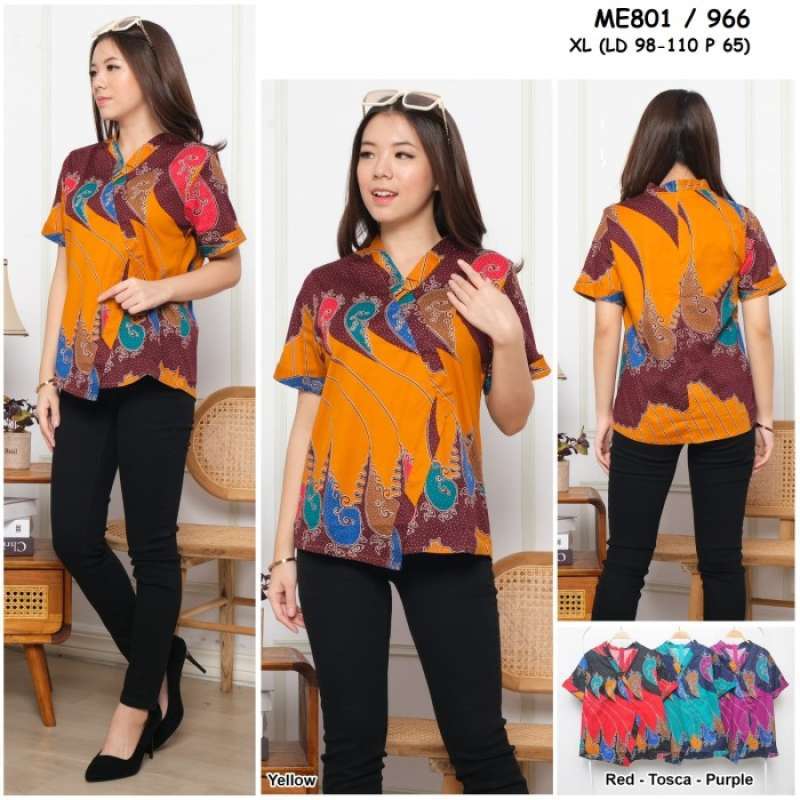 Jual Blouse Batik Wanita Reg - Jumbo Me801 Di Seller Zati Shop ...