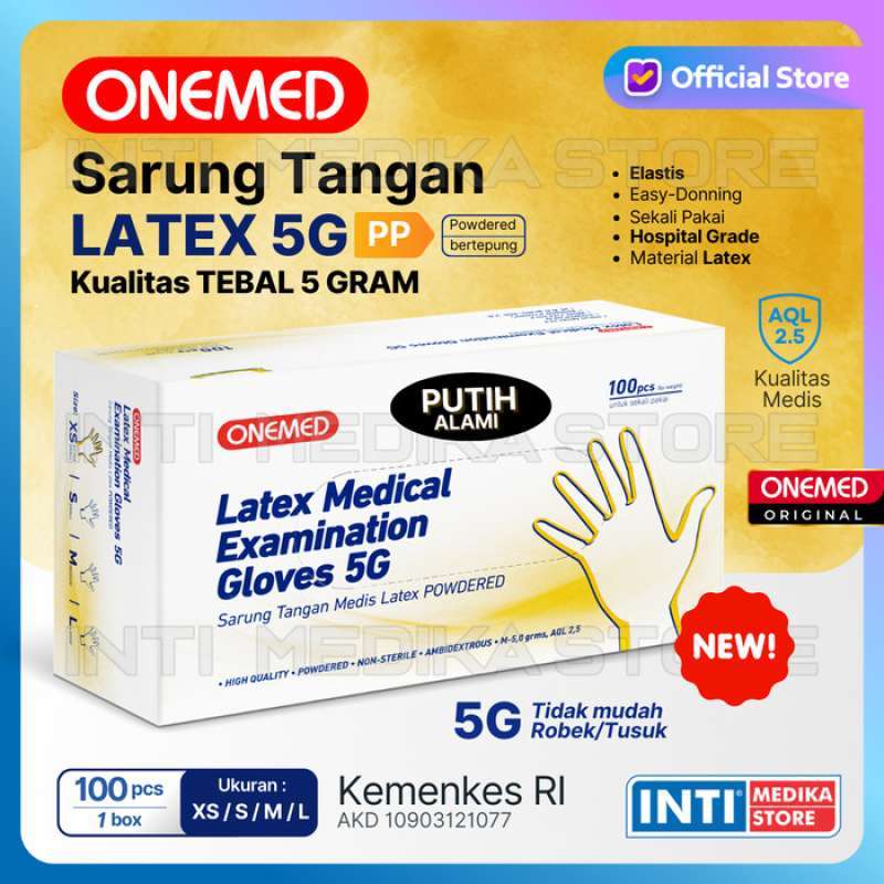 Jual Onemed - Sarung Tangan Medis Latex Powdered 5g | Medical ...