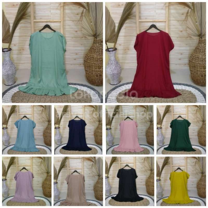 Promo Daster Ruffle Viral Rayon Premium Polos Basic Kekinian Jumbo Adem ...