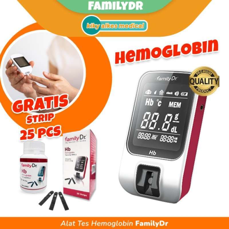 Promo Alat Cek Hb Family Dr + Strip Isi 25 Familydr Tes Hemoglobin ...