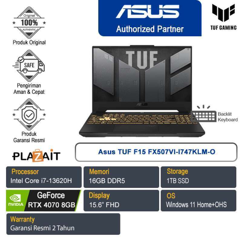 Jual Asus Tuf Gaming F15 Fx507vi-i747klm-o /intel Core I7-13620h/16gb ...
